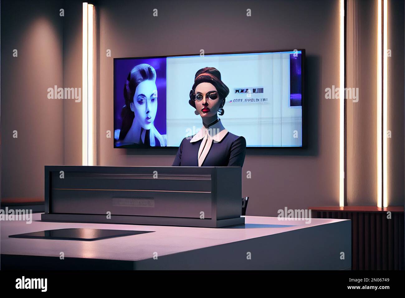 Hologram receptionist hi-res stock photography and images - Alamy