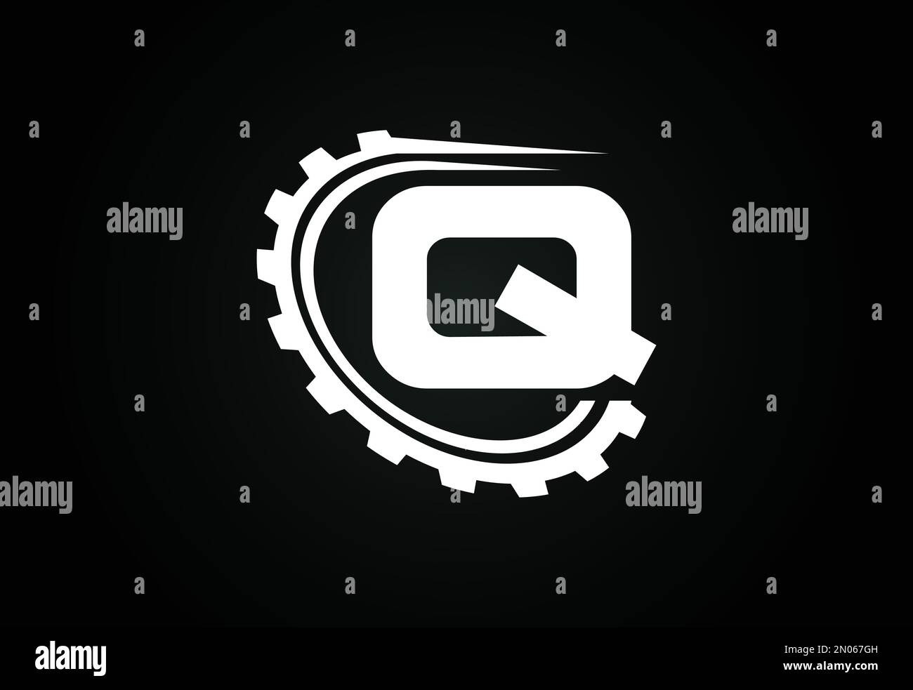 Initial Q alphabet with a gear. Gear engineer logo design. Logo for ...