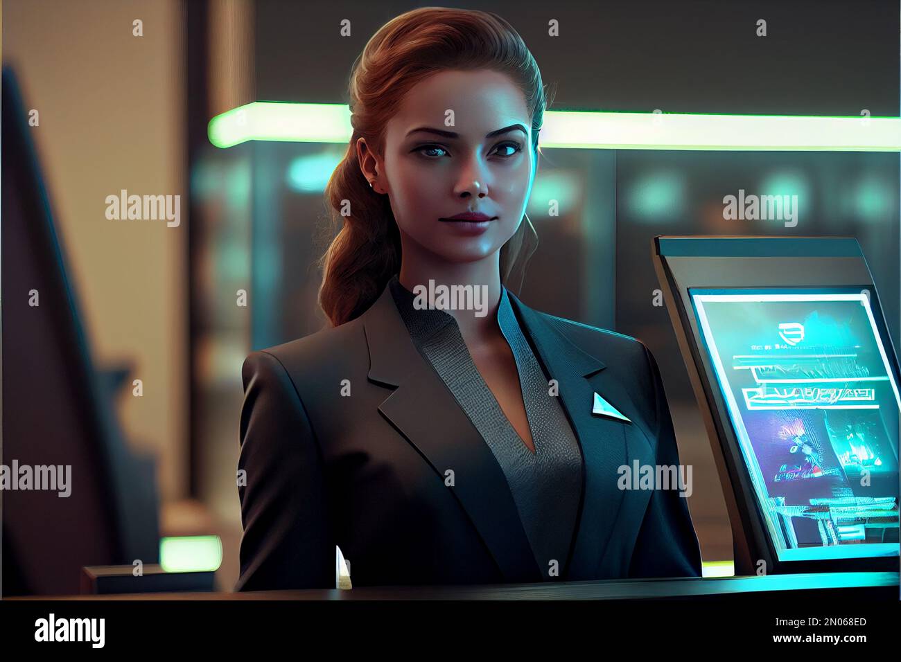 Hologram receptionist hi-res stock photography and images - Alamy
