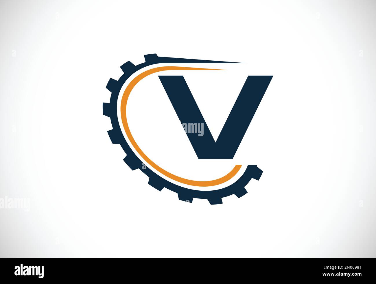 Initial V alphabet with a gear. Gear engineer logo design. Logo for ...