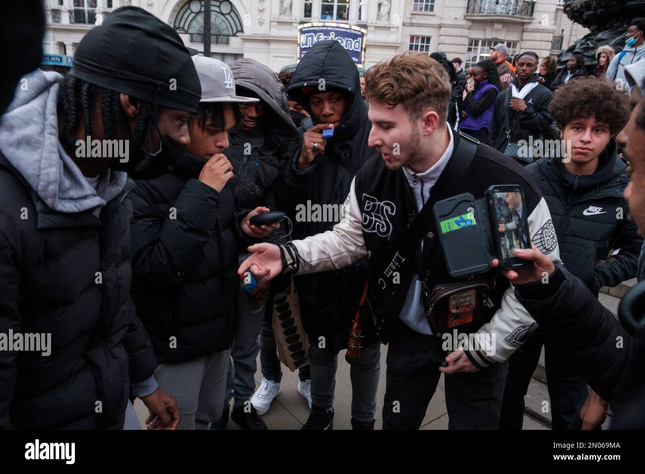 UK Rapper, Digga D film music video in Piccadilly Square. Ehimetalor ...