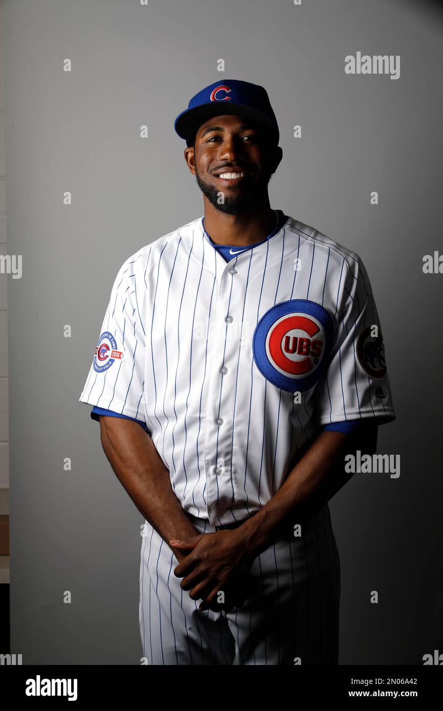 This is a 2016 photo of Dexter Fowler of the Chicago Cubs baseball team ...
