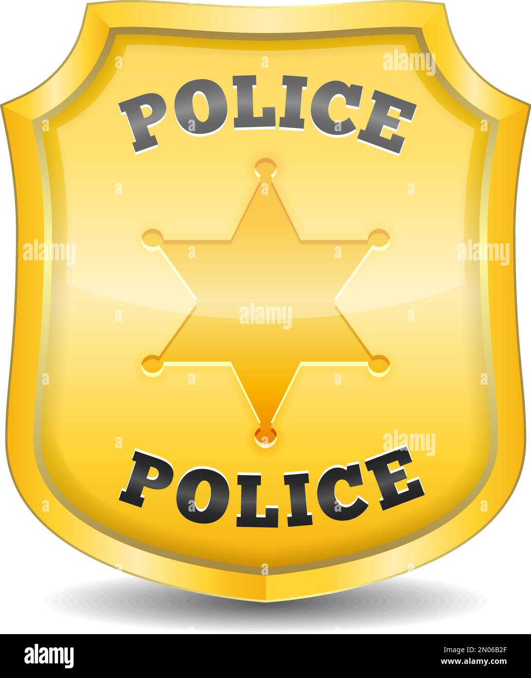 Golden police badge, vector eps10 illustration Stock Vector Image & Art ...
