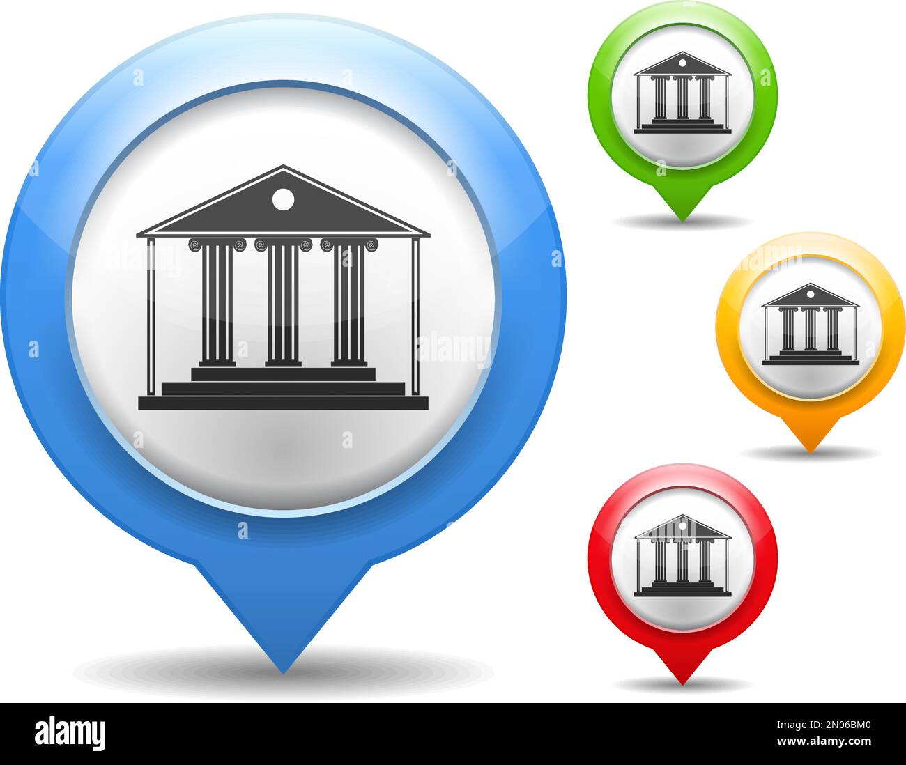 Map marker with icon of a museum, vector eps10 illustration Stock ...