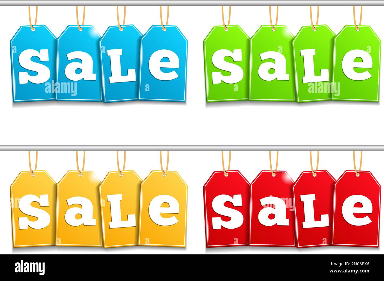 Sale tags, four colors, vector eps10 illustration Stock Vector Image ...