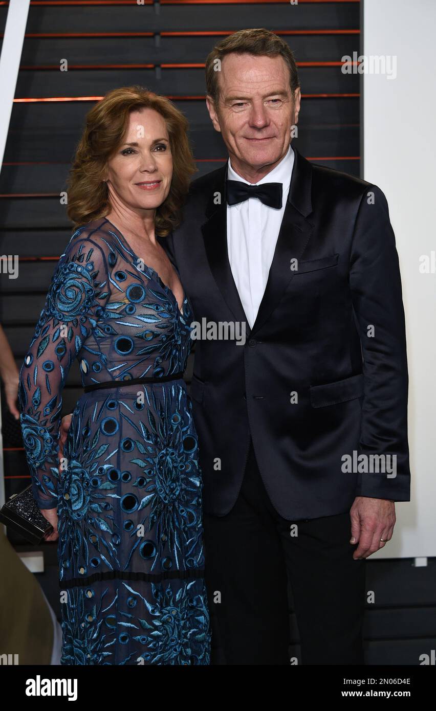 Robin Dearden, left, and Bryan Cranston arrive at the Vanity Fair Oscar ...