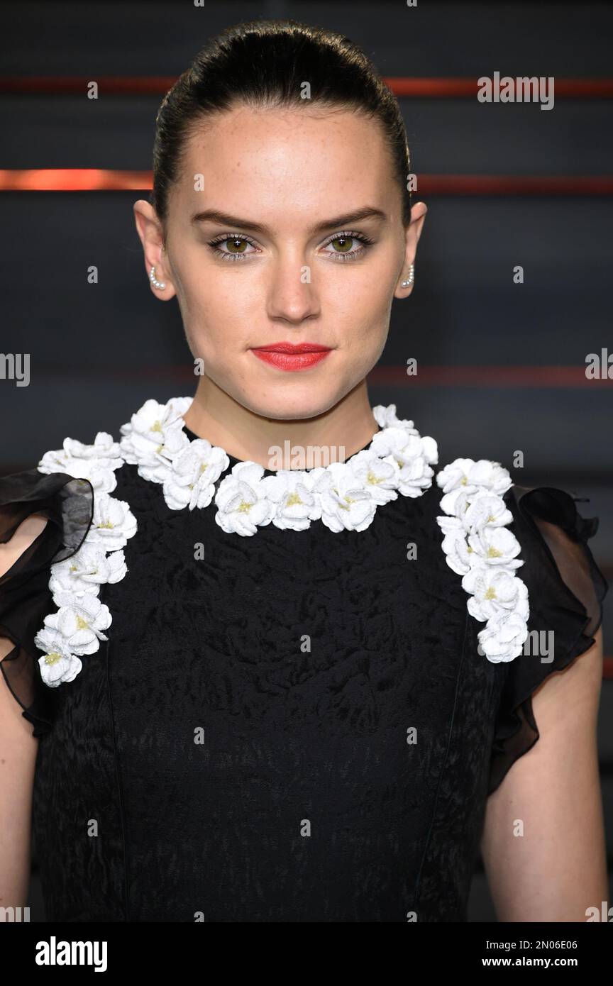 Daisy Ridley arrives at the Vanity Fair Oscar Party on Sunday, Feb. 28 ...
