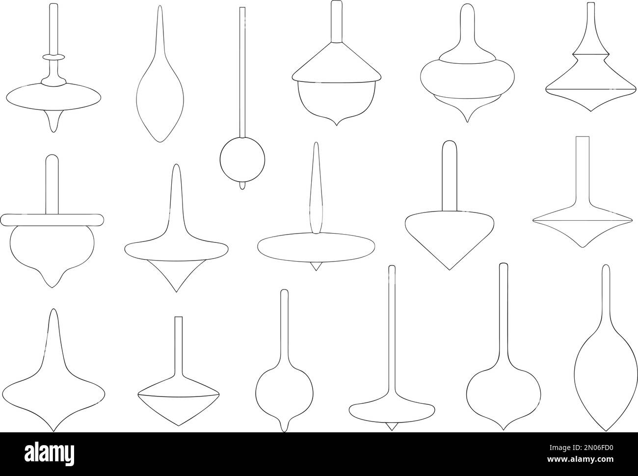 Set of different spinning tops isolated on white Stock Vector Image ...