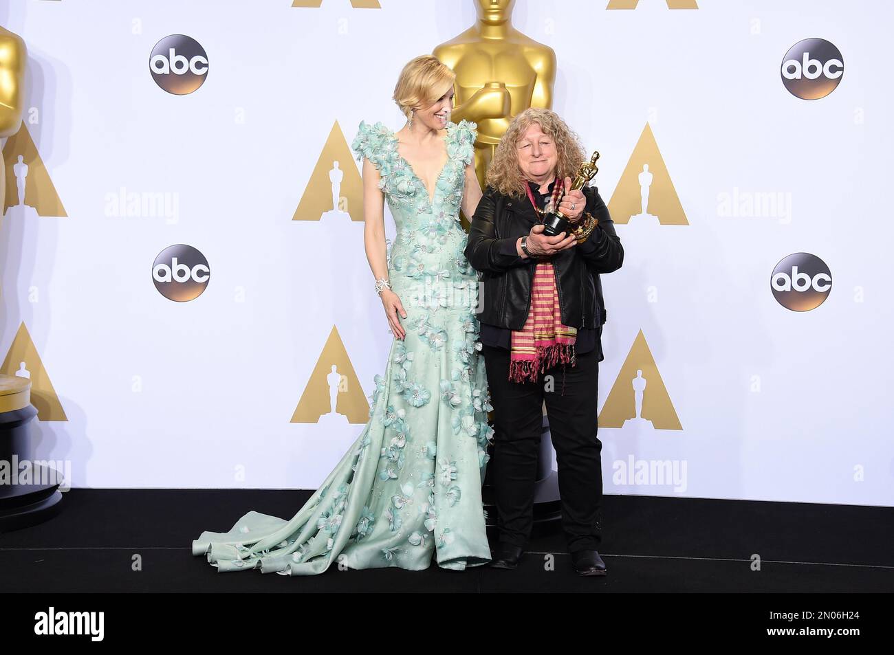 Cate Blanchett, left, poses in the press room with Jenny Beavan, winner ...