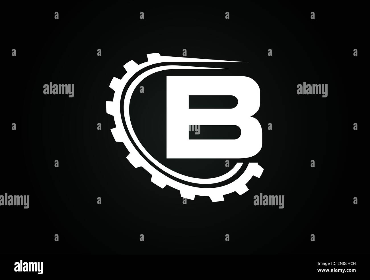 Initial B alphabet with a gear. Gear engineer logo design. Logo for ...