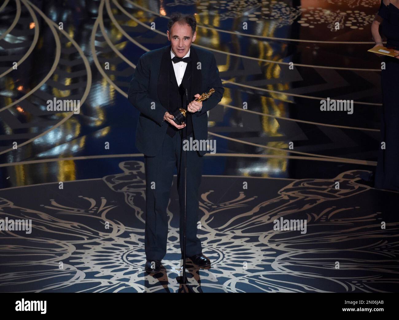 Mark Rylance accepts the award for best actor in a supporting role for ...