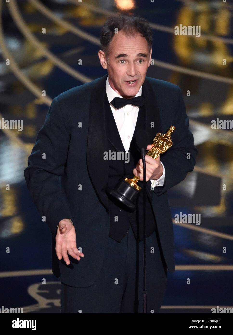Mark Rylance accepts the award for best actor in a supporting role for ...