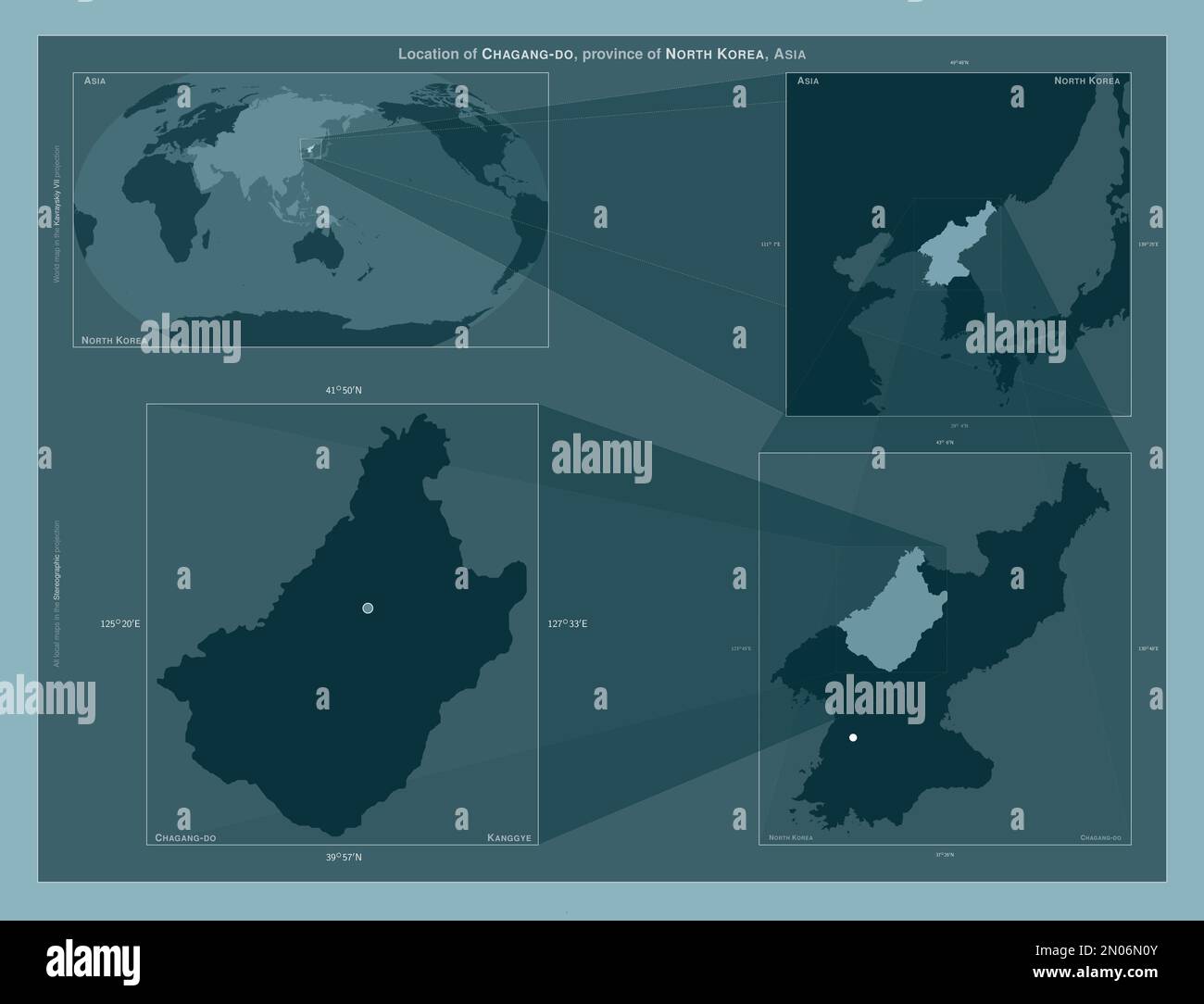 Chagang-do, province of North Korea. Diagram showing the location of ...