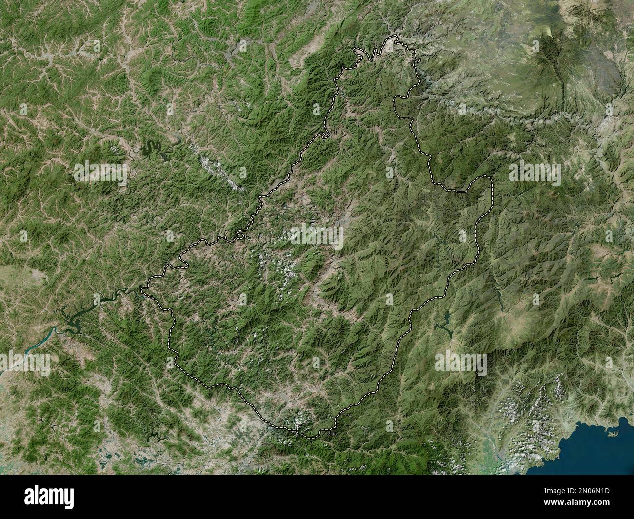 Chagang-do, province of North Korea. High resolution satellite map ...
