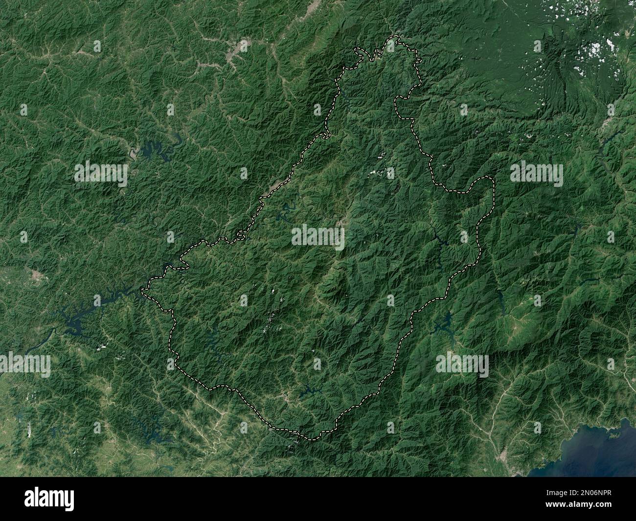 Chagang-do, province of North Korea. Low resolution satellite map Stock ...