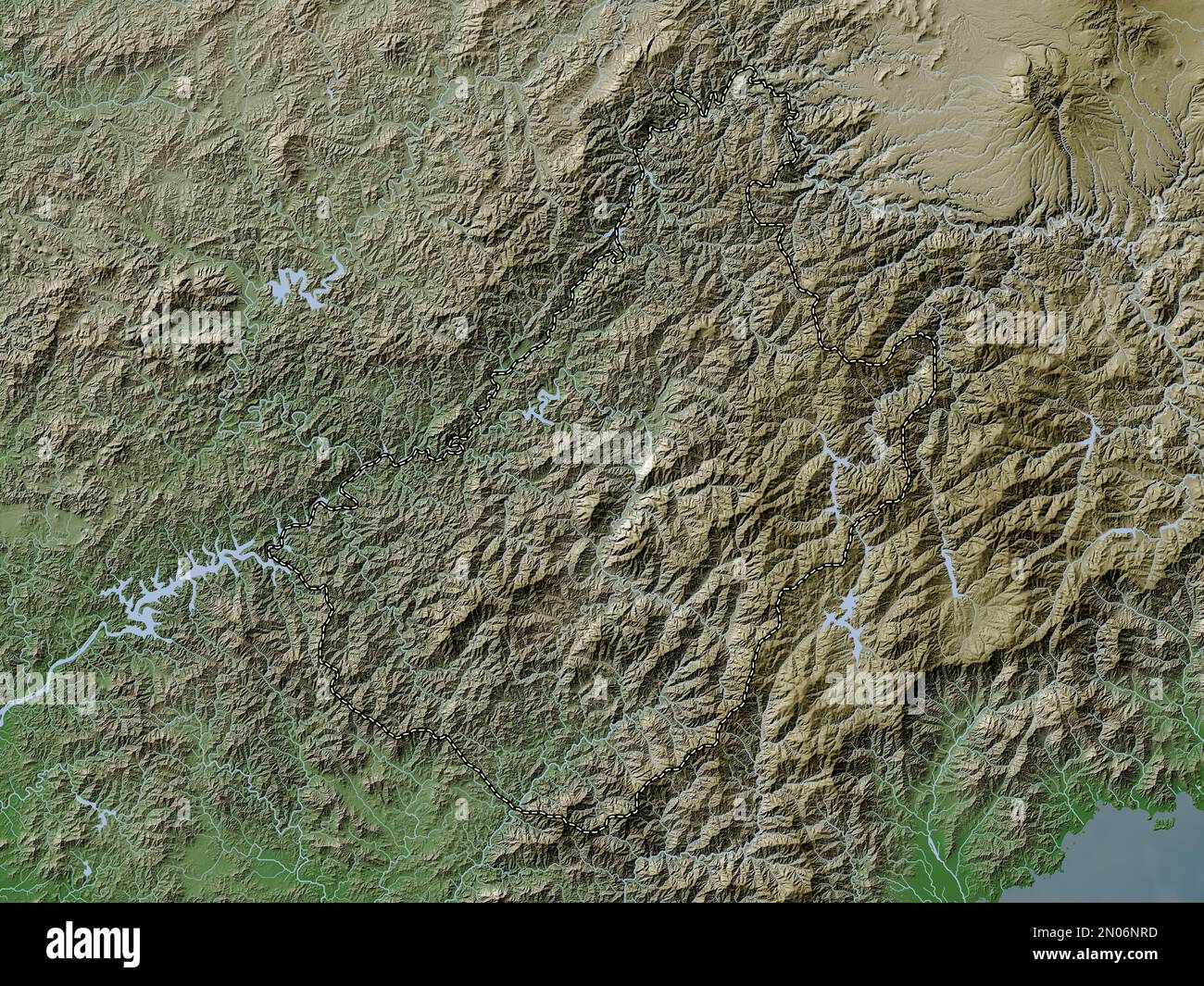 Chagang-do, province of North Korea. Elevation map colored in wiki ...