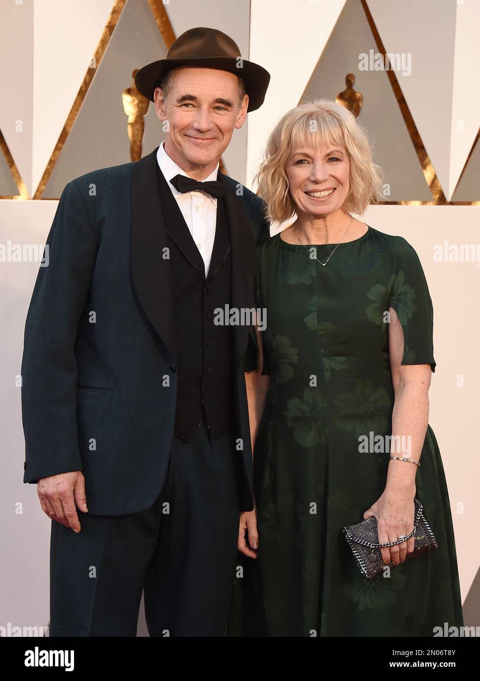 Mark Rylance, left, and Claire van Kampen arrive at the Oscars on ...