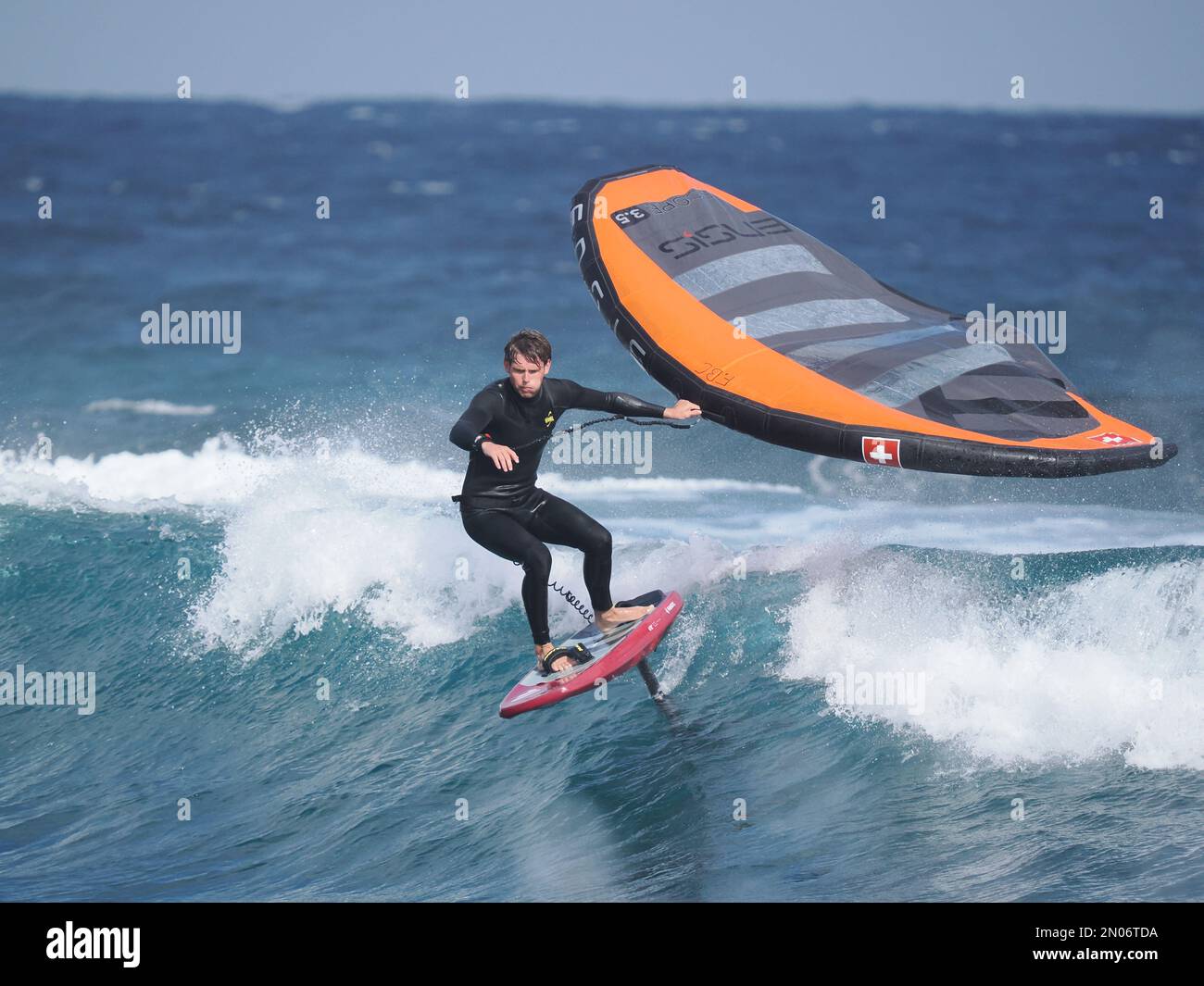 A growing new water sport is wing foiling, this looks like some serious ...