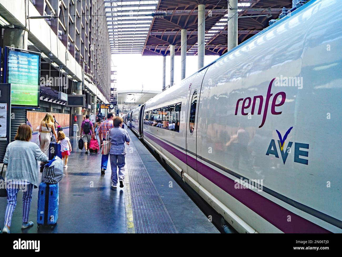 Ave train at Atocha station, Madrid, Spain, Europe Stock Photo - Alamy