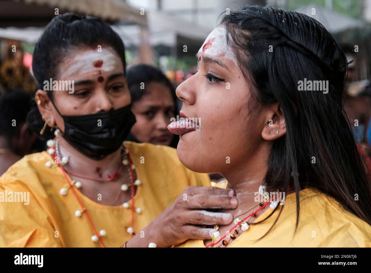 Batu Caves, Malaysia. 05th Feb, 2023. A Hindu devotee seen in a state ...