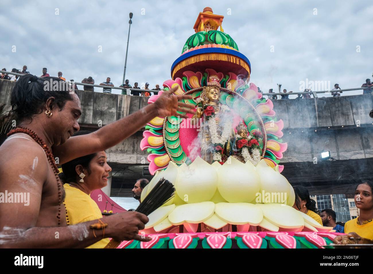 Batu Caves, Malaysia. 05th Feb, 2023. Hindu devotees seen with a ...