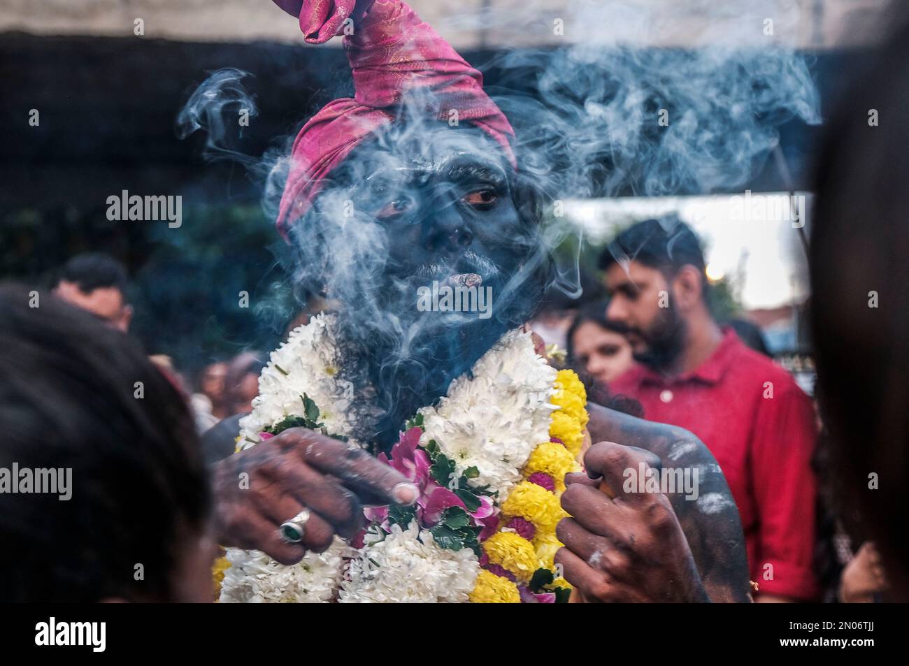 Batu Caves, Malaysia. 05th Feb, 2023. A Hindu devotee seen in a state ...