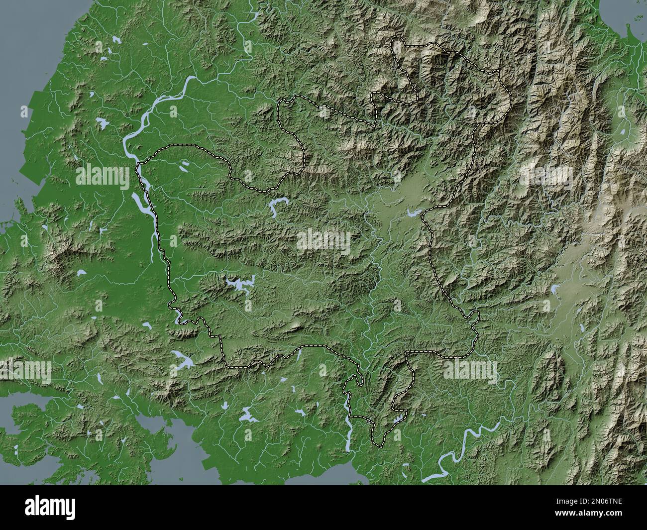 Hwanghae-bukto, province of North Korea. Elevation map colored in wiki ...