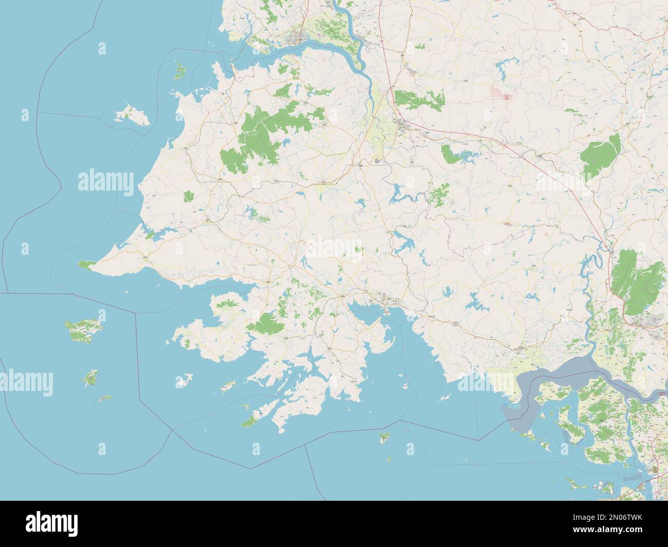 Hwanghae-namdo, province of North Korea. Open Street Map Stock Photo ...