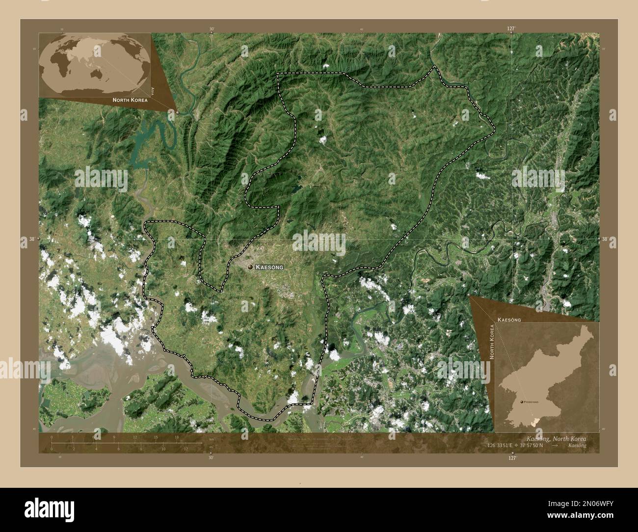 Kaesong, special administrative region of North Korea. Low resolution ...
