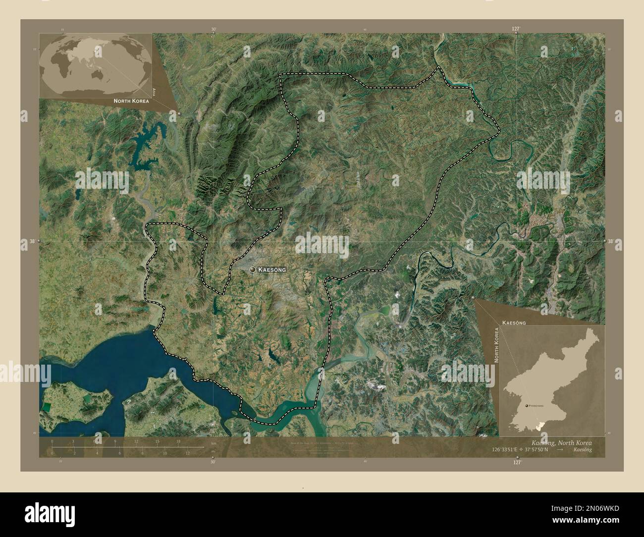 Kaesong, special administrative region of North Korea. High resolution ...