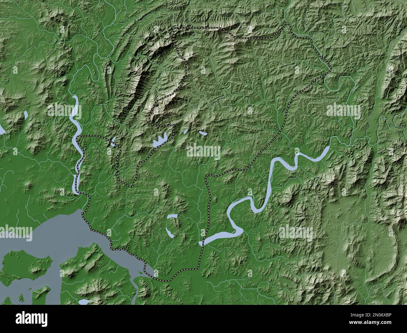 Kaesong, special administrative region of North Korea. Elevation map ...
