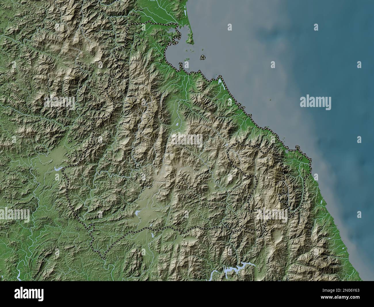 Kangwon-do, province of North Korea. Elevation map colored in wiki ...
