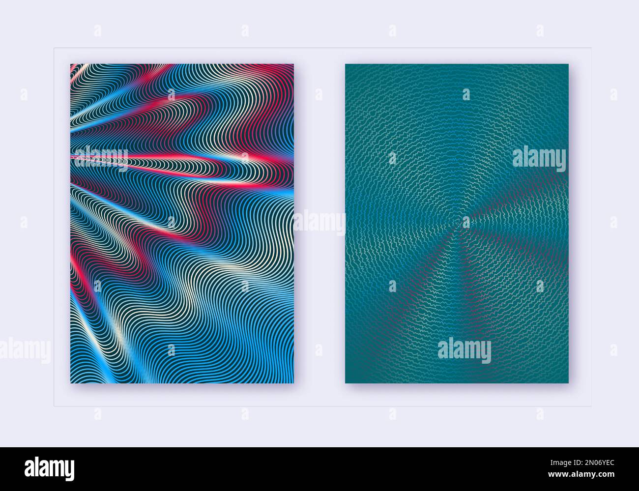 Cover design template set. Abstract lines modern brochure layout. Red ...