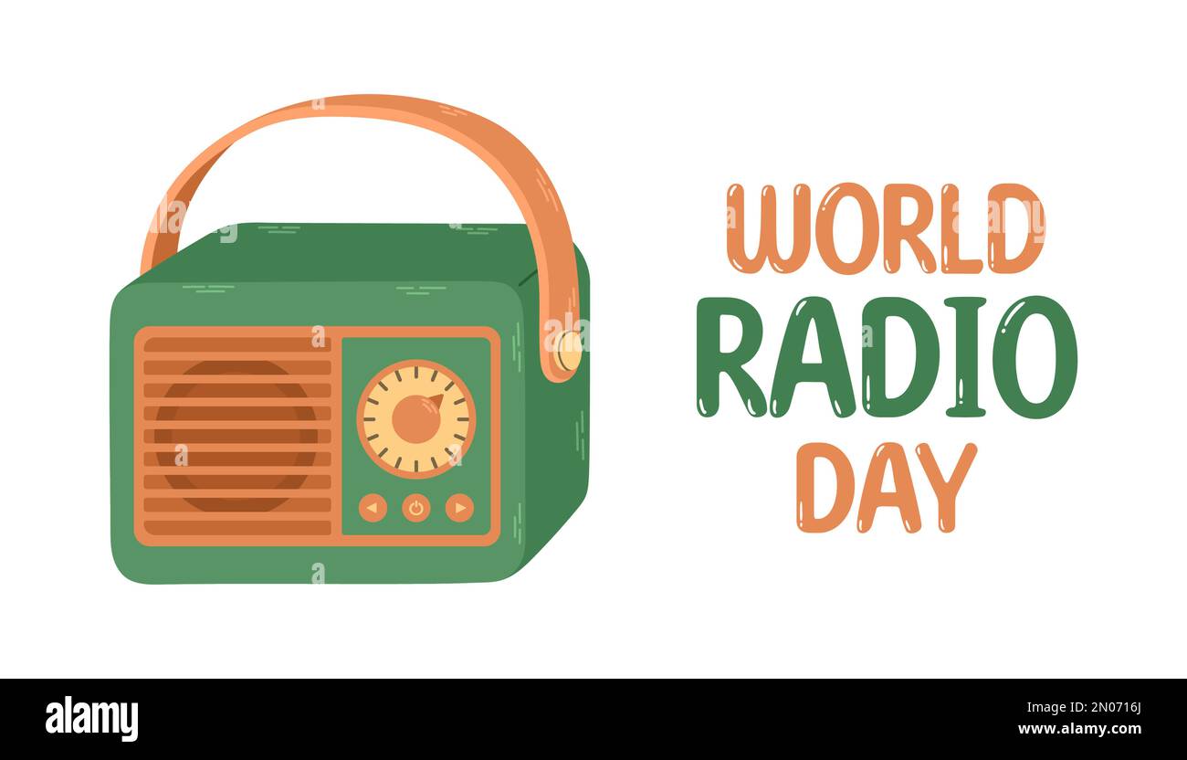 World radio day vector illustration. 13 February. Template for poster ...