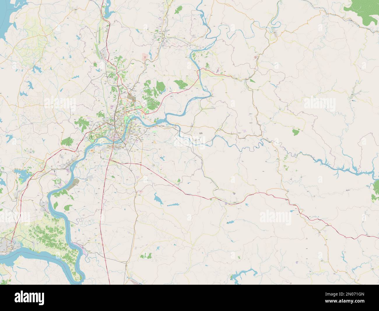 P'yongyang, special city of North Korea. Open Street Map Stock Photo ...