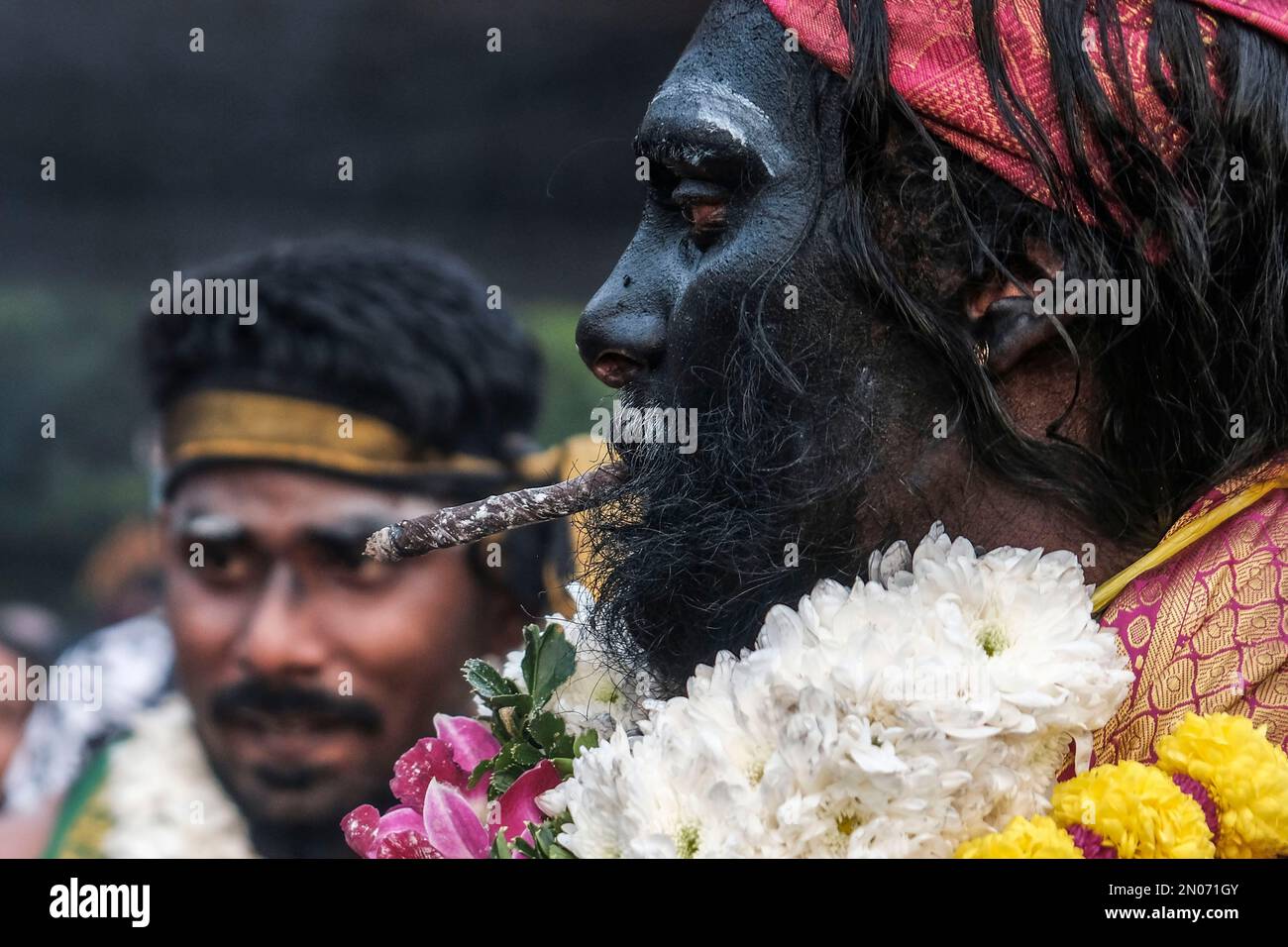 Batu Caves, Malaysia. 05th Feb, 2023. A Hindu devotee seen in a state ...