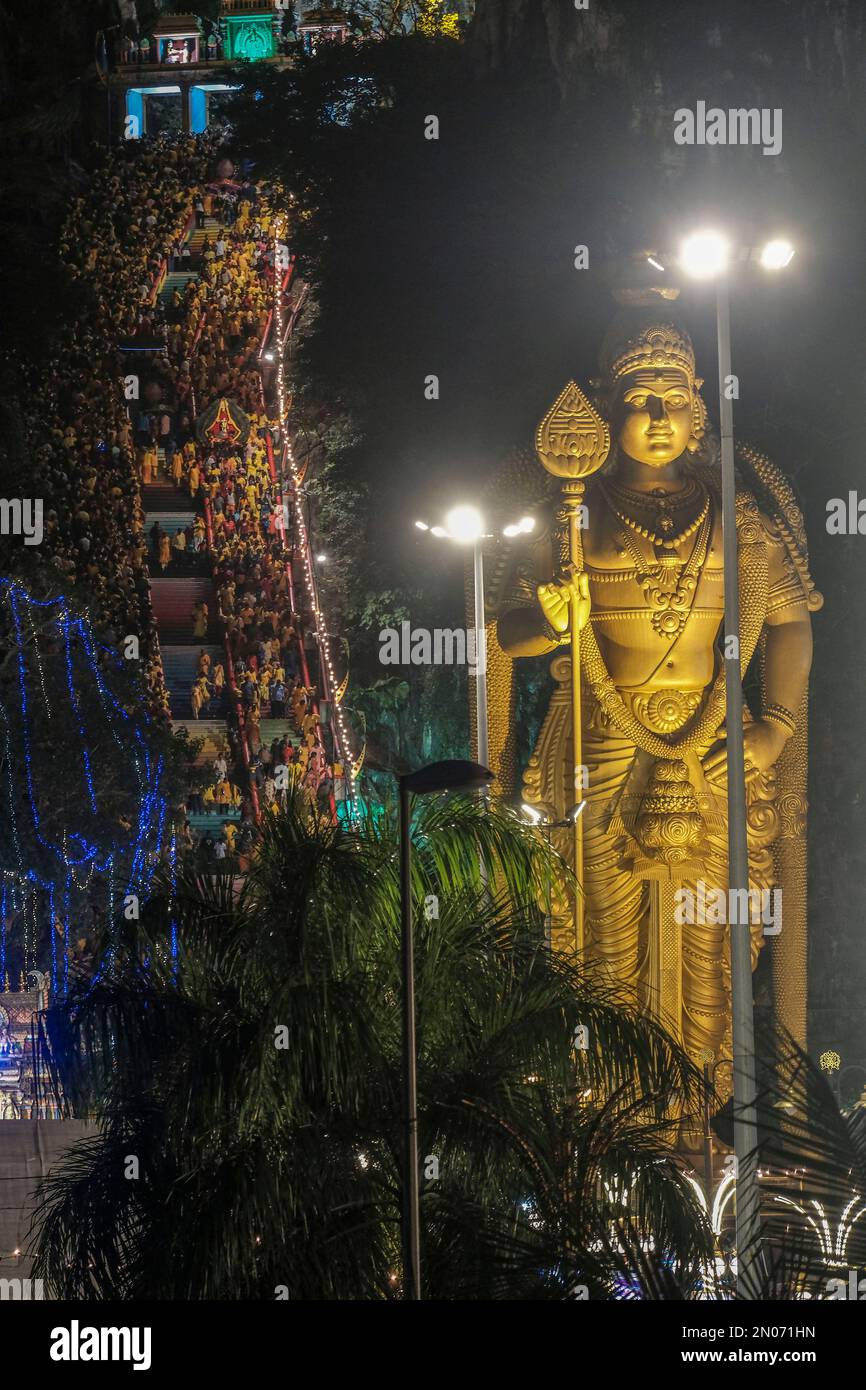 Batu Caves, Malaysia. 05th Feb, 2023. Thousands of Hindu devotees seen ...