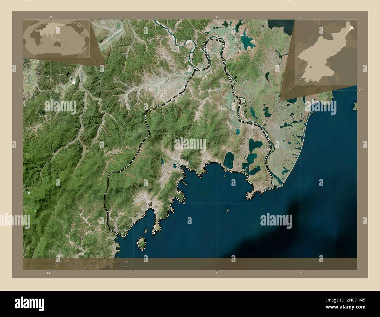 Rason, directly governed city of North Korea. High resolution satellite ...