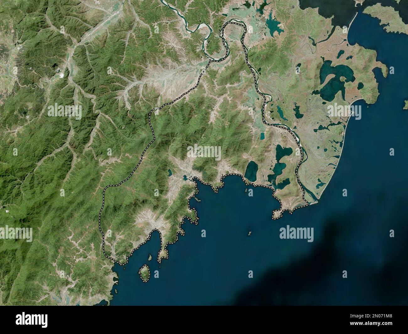 Rason, directly governed city of North Korea. High resolution satellite ...