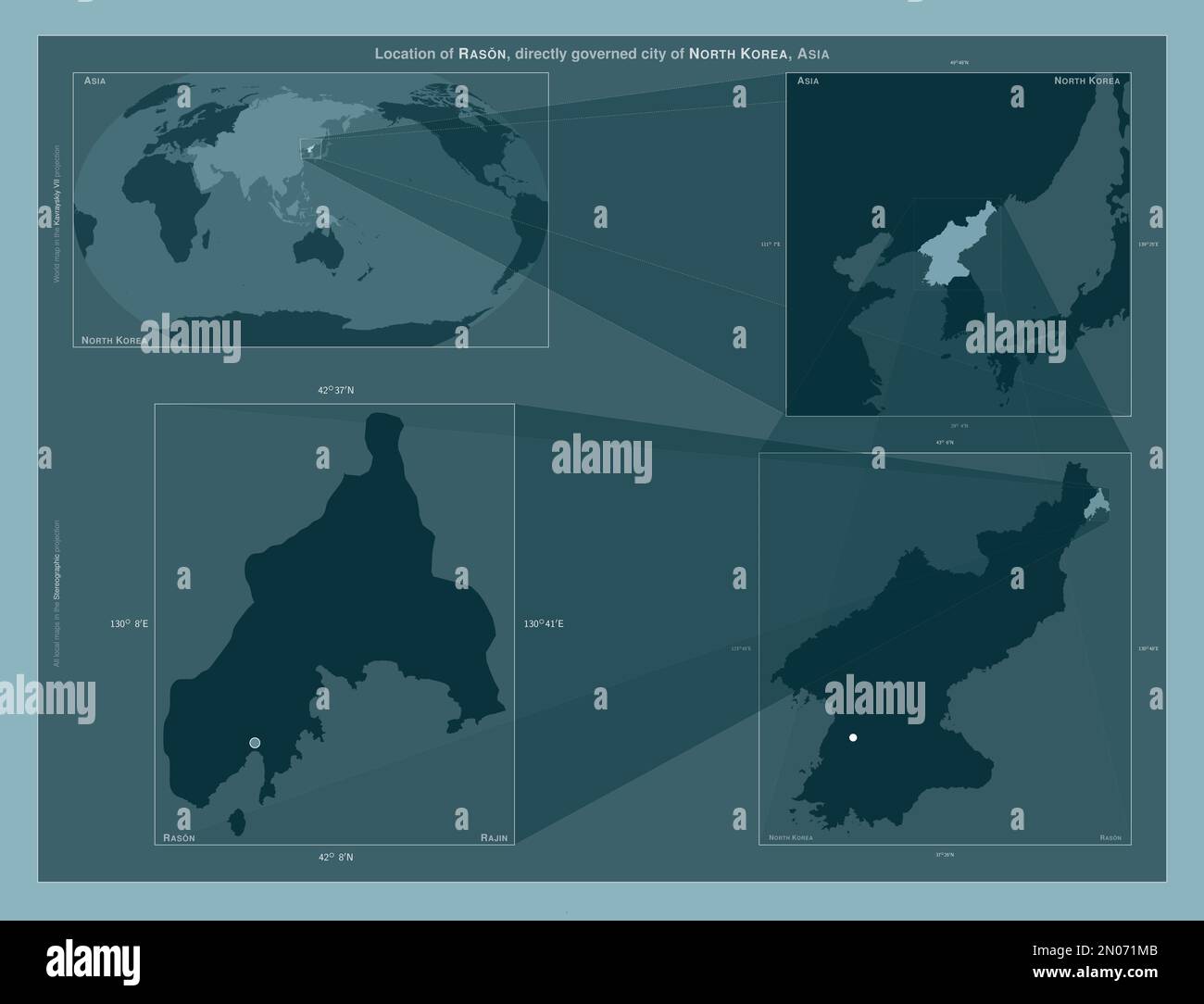 Rason, directly governed city of North Korea. Diagram showing the ...