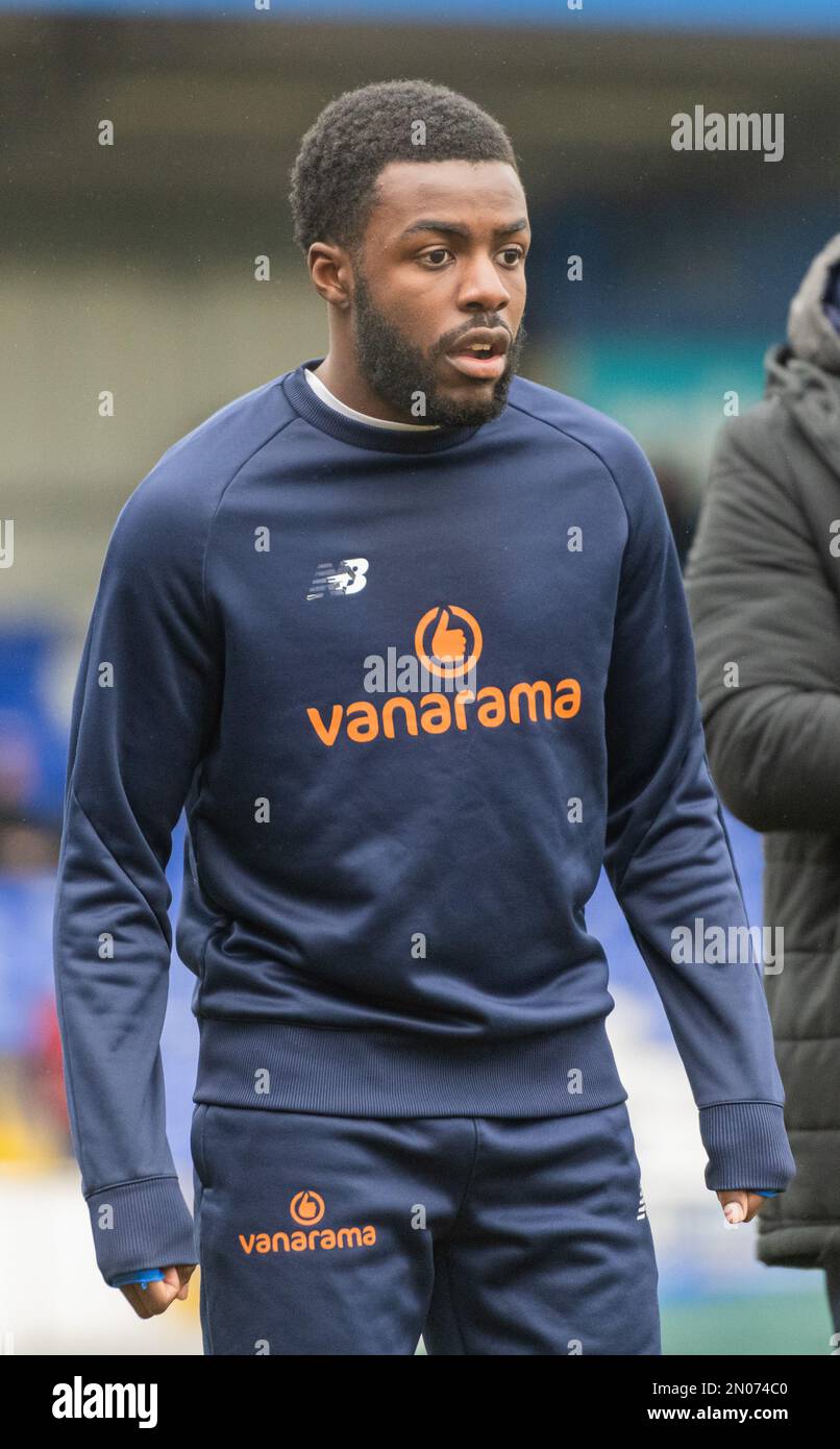 Chester, Cheshire, England. 4th February 2023. Chester's Kieran Coates ...