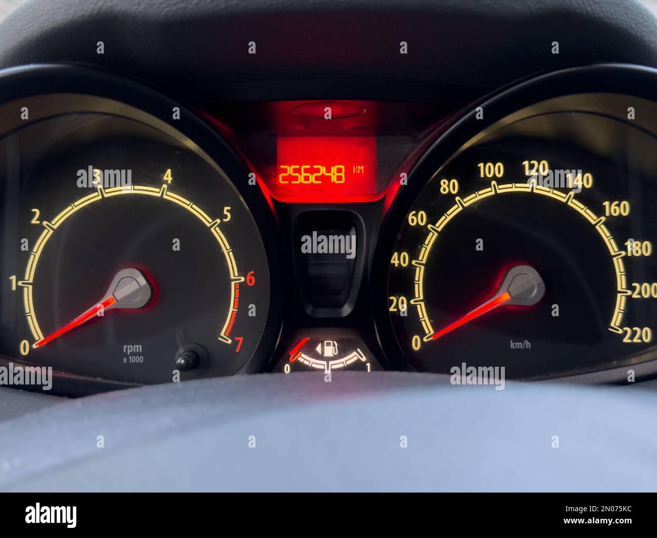an interesting photograph of a illuminated car dashboard Stock Photo ...