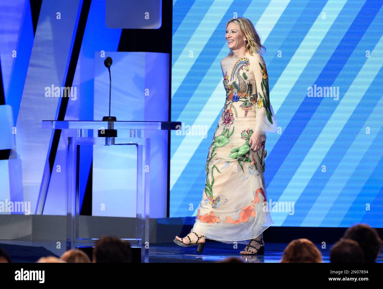 Cate Blanchett walks on stage at the Film Independent Spirit Awards on ...