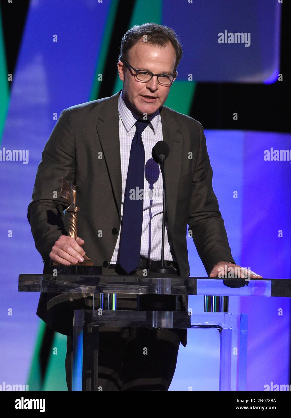Tom McCarthy accepts the award for best director for “Spotlight” at the ...