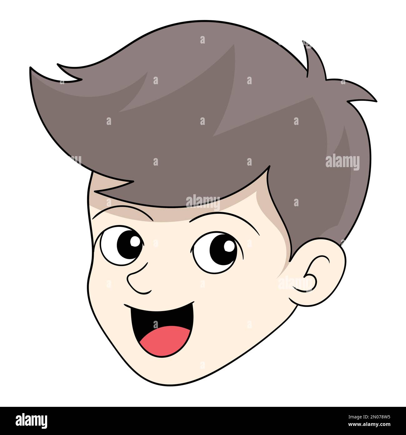 emoticon male head with a hand Stock Vector Image & Art - Alamy