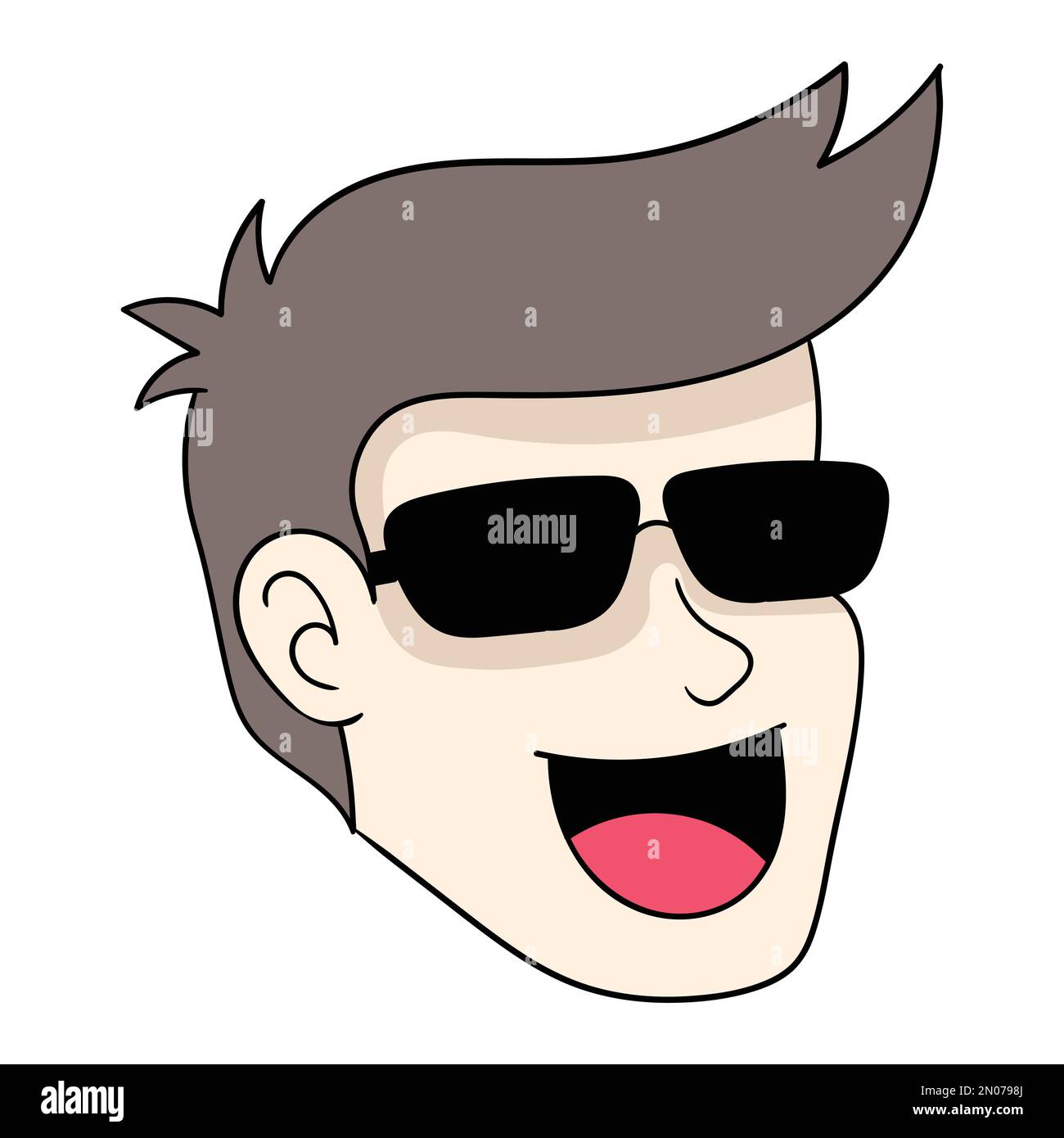 stylish male head emoticon wearing Stock Vector Image & Art - Alamy