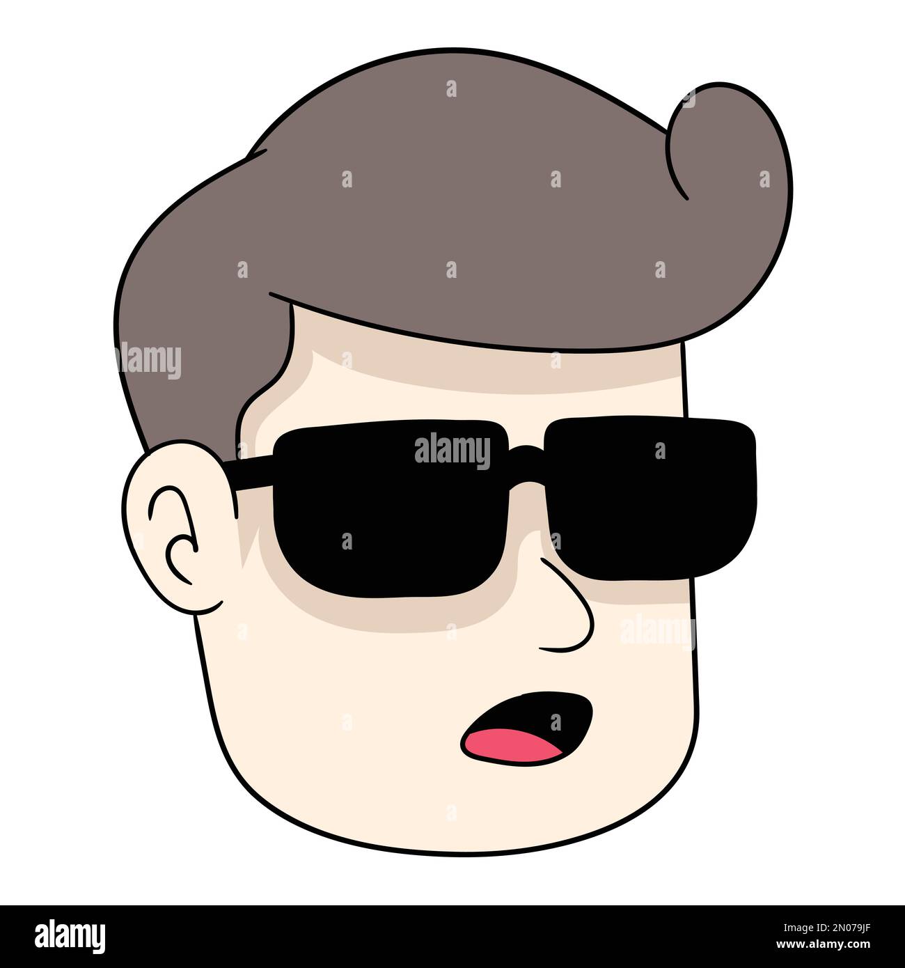 stylish male head emoticon wearing security agent sunglasses Stock ...
