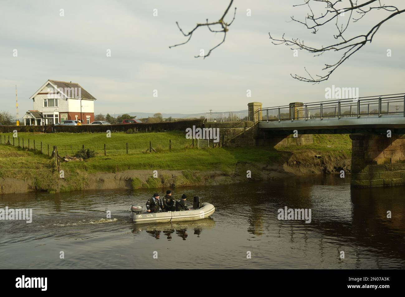 Police search teams on the River Wyre at Ratten Row, near St Michael's ...