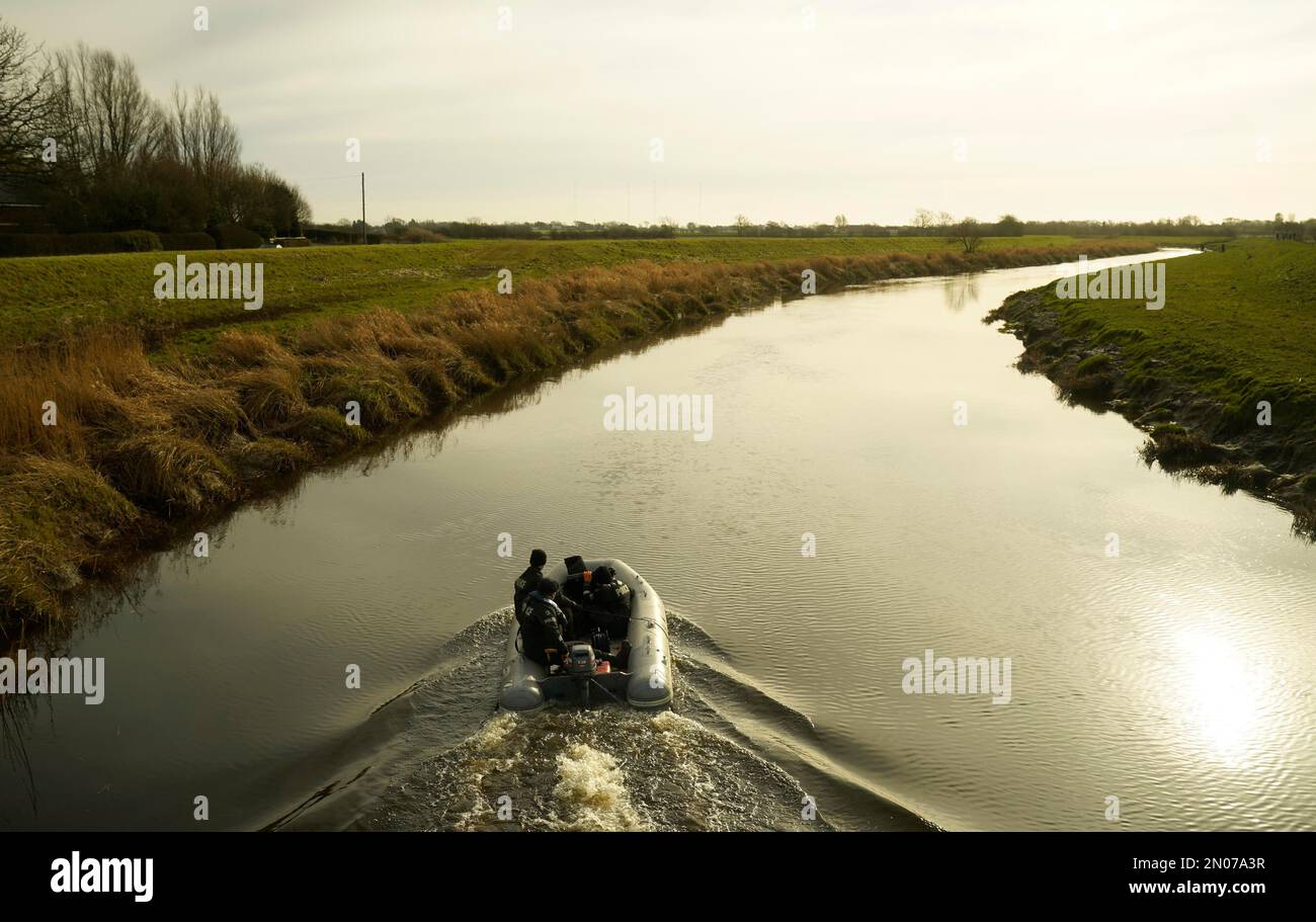 Police search teams on the River Wyre at Ratten Row, near St Michael's ...
