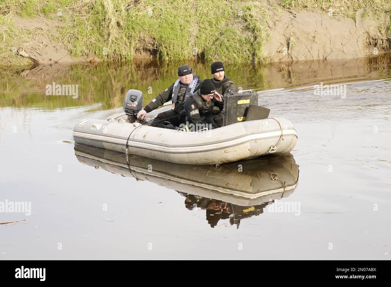 Police search teams on the River Wyre at Ratten Row, near St Michael's ...